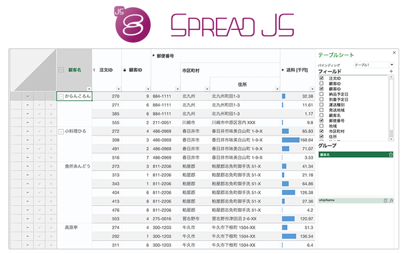 業務システム開発を支援するJavaScriptライブラリ 「SpreadJS」新版を7月27日にリリース｜グレープシティ株式会社のプレスリリース